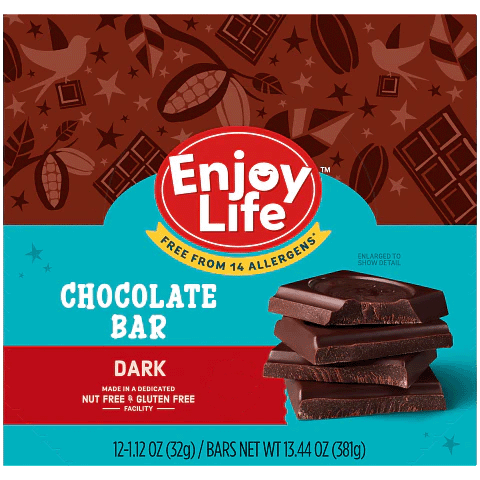 Enjoy Life Dark Chocolate Bars - Allergy Friendly Snack Bar